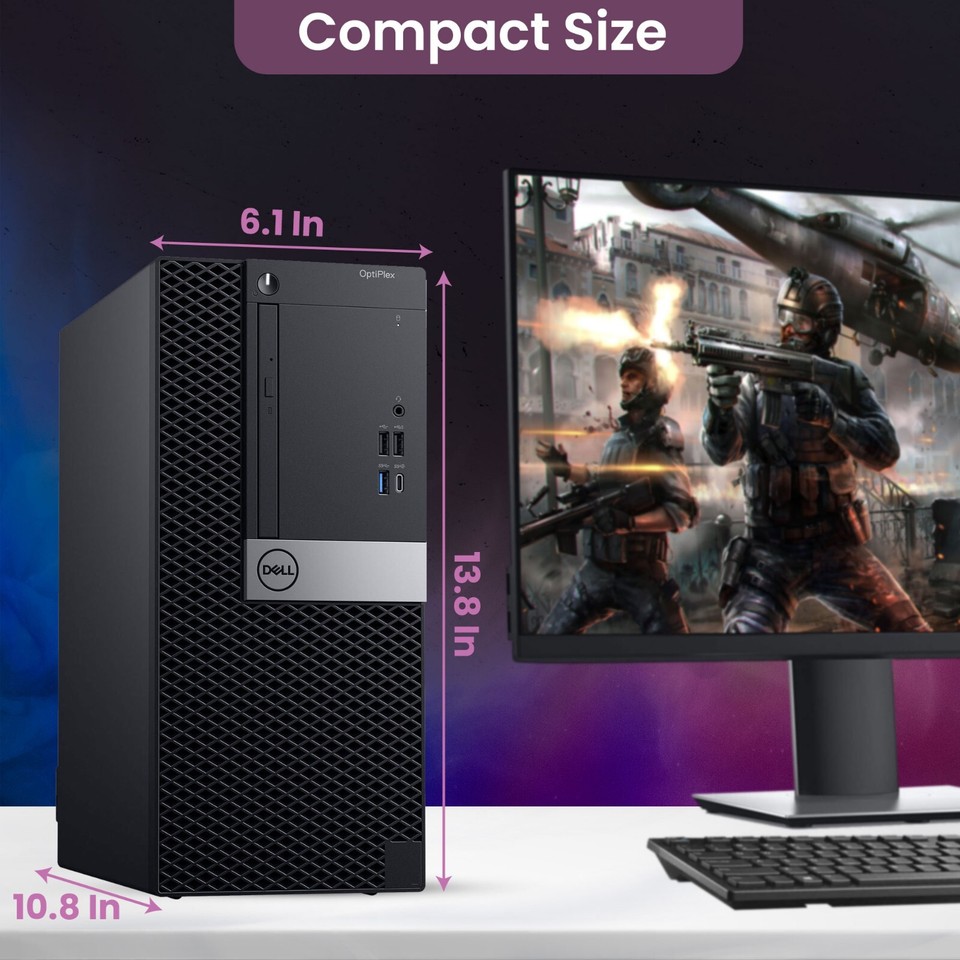 Dell Gaming PC Desktop Tower Core i7-8700 16GB RAM , 1TB SSD, GT 1030 ...