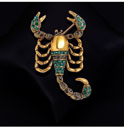 Beautiful Vintage Art Style Enamel Crystal Scorpion Brooch Badge Pin ...