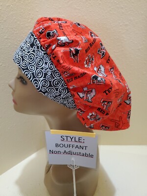 Texas Tech Red Raiders Women's Bouffant Surgical Scrub Hat/Cap Handmade ...