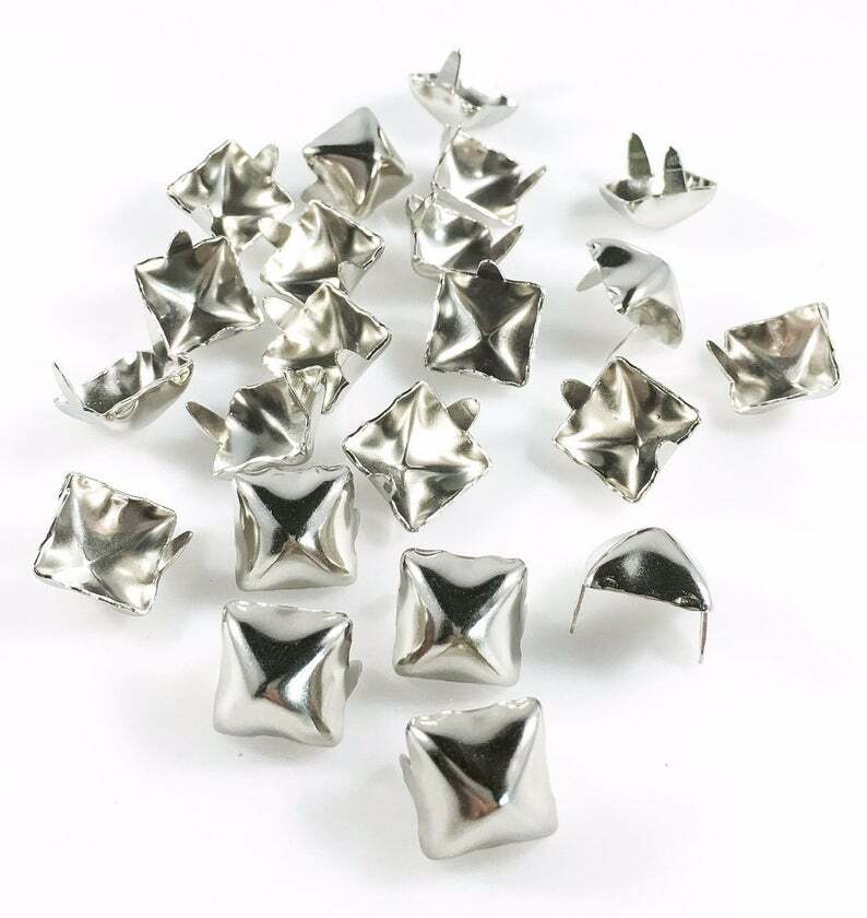 1/2" Pyramid Stud USA Made Silver 12Mm Steel 2 Prongs Grade A | eBay