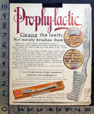 1910 PROPHYLACTIC TOOTHBRUSH DENTIST DENTAL HEALTH FLORENCE DECOR AD ...