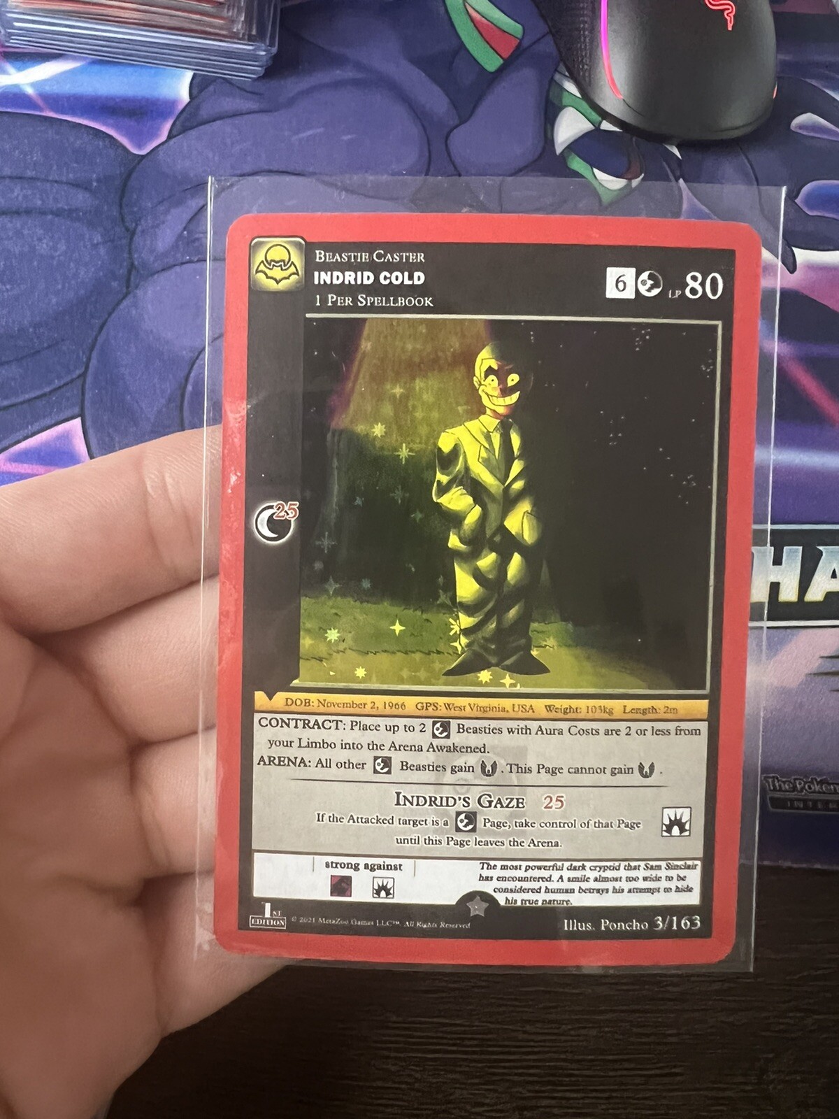 Indrid Cold Full Holo Rare 3/163 1st Edition MetaZoo NightFall - MINT ...