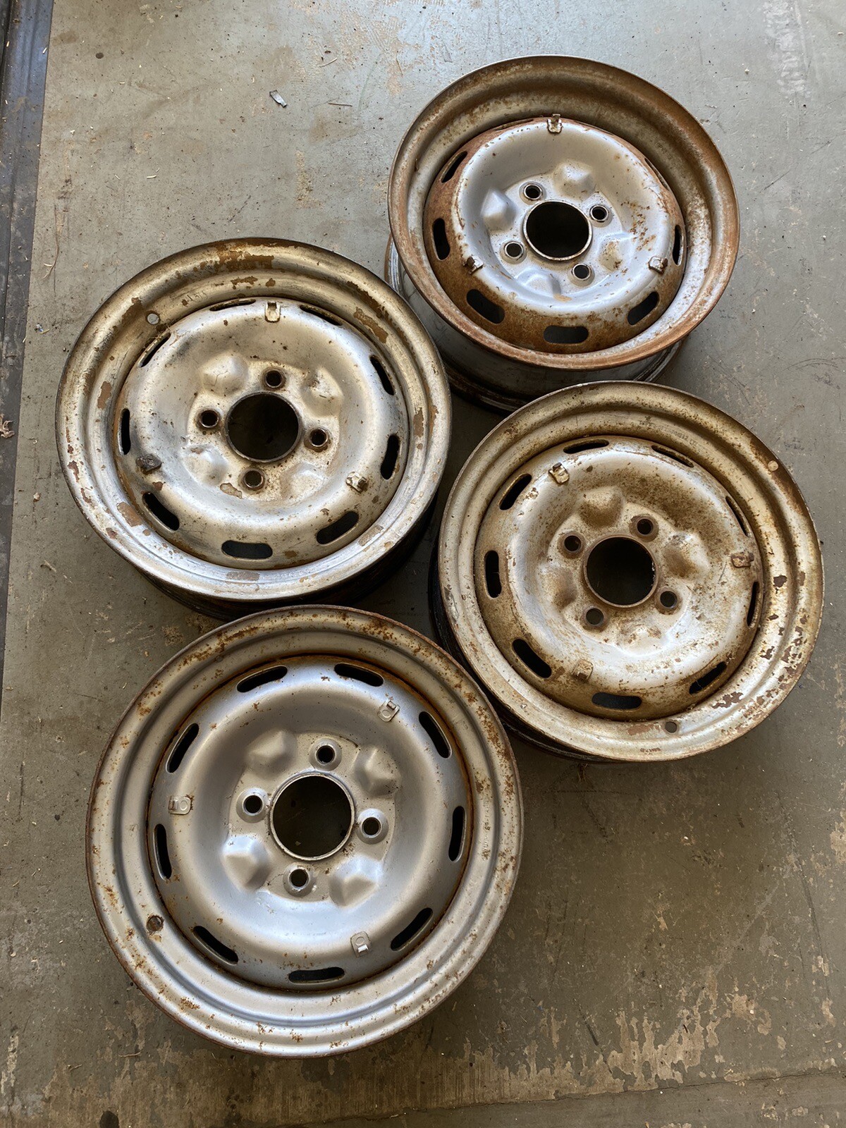Datsun Roadster Topy Steel Wheels 14 X 4.5” Set Of 4 Bolt 4 - 4.5” | eBay