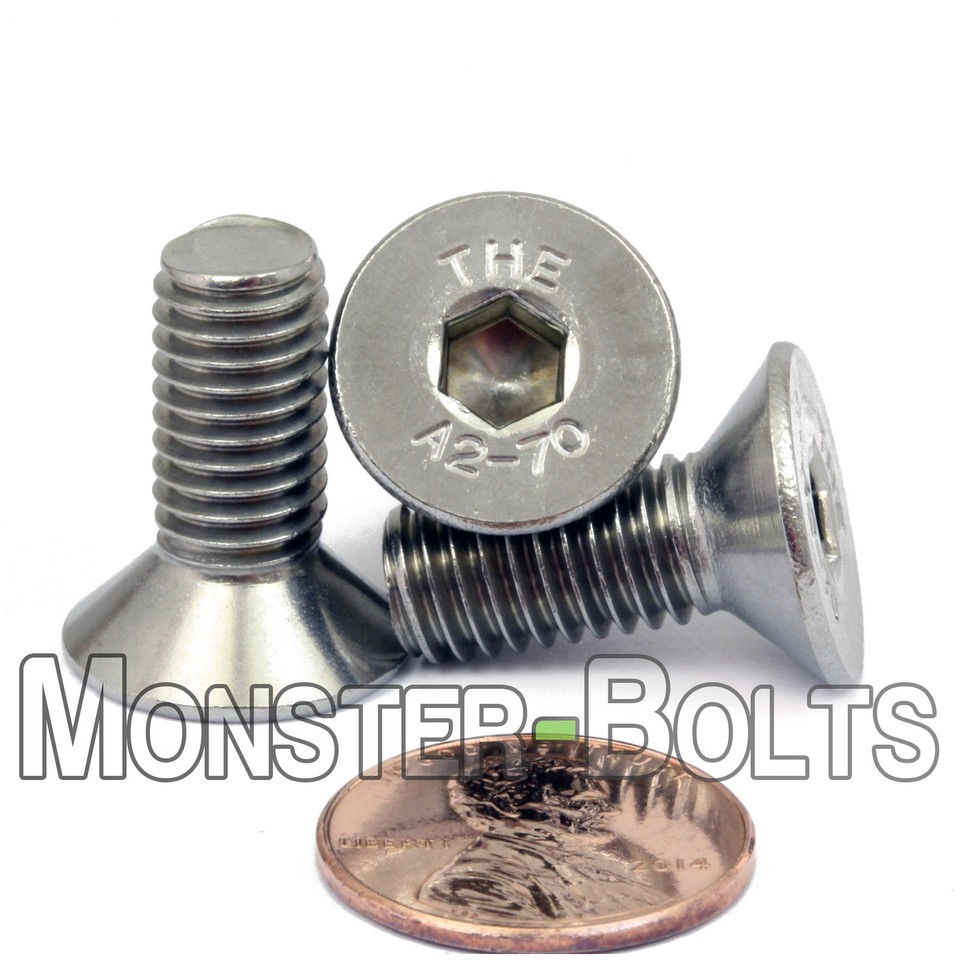 M8 Stainless Steel Flat Head Socket Cap Screws A2, Metric DIN 7991 1.25 ...