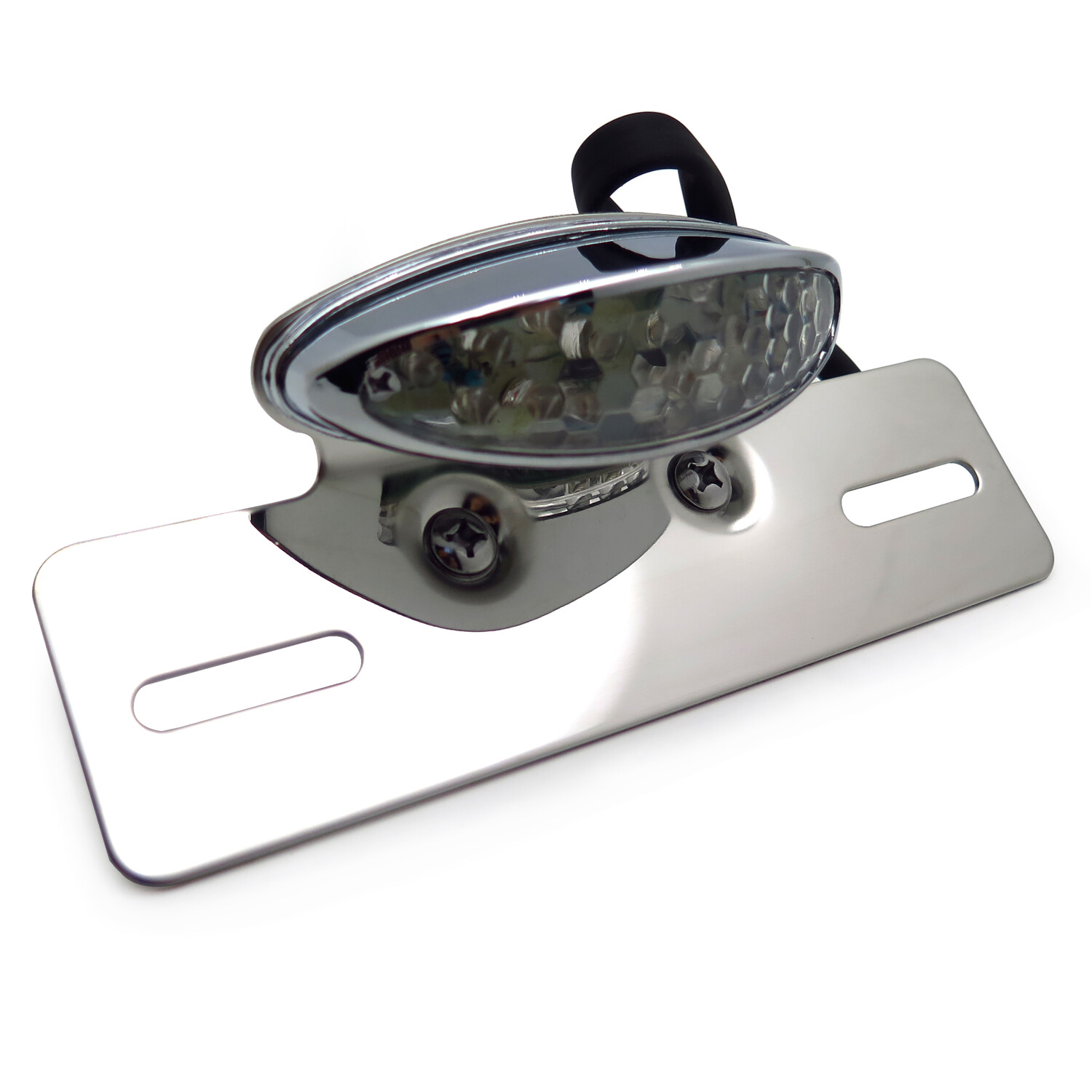 Motorcycle Chrome Cat Eye Rear Taillight License Plate Brake Light Lamp ...