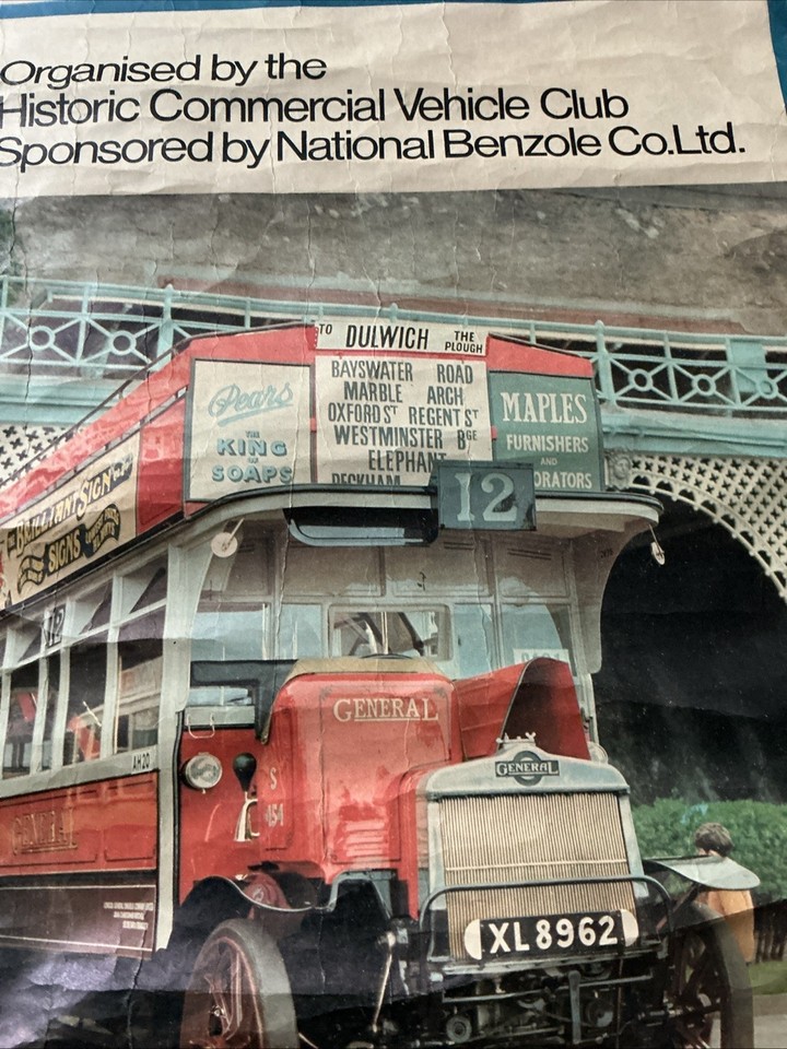Original Vintage 1970s London to Brighton British Bus Run Poster | eBay UK