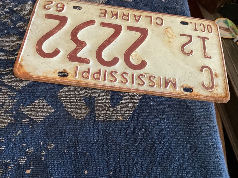 1962 Mississippi License Plate C 12 2232 Clarke County | eBay