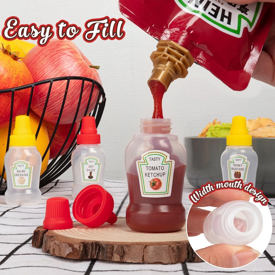 8 Pcs Mini Ketchup Bottle, Portable Mini Condiments Squeeze Bottle ...