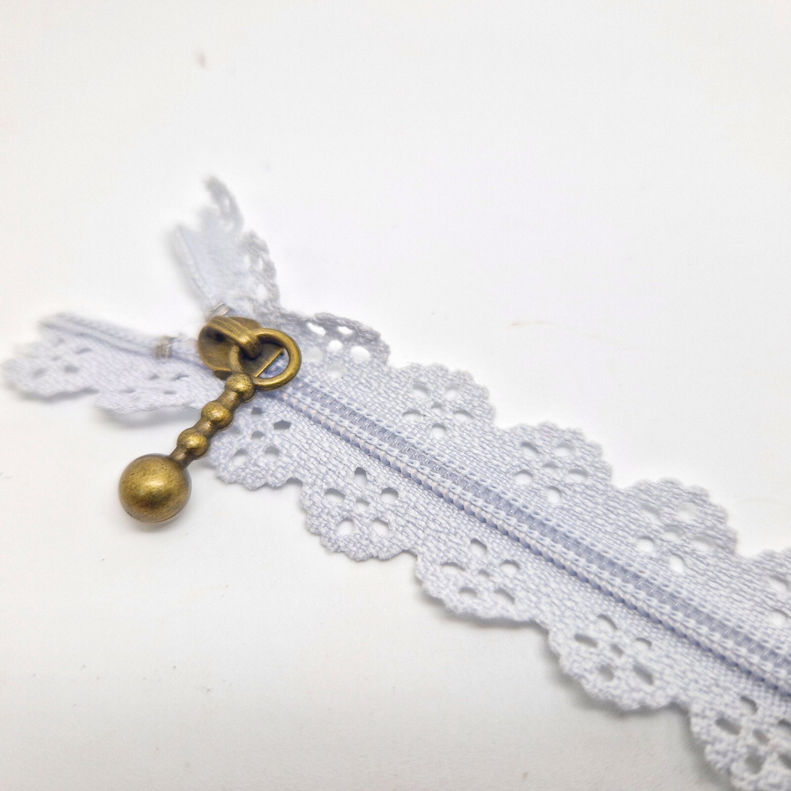 Lace Zip Blue Grey Brown Zipper Closure 20cm 8" Dress Sewing Craft ...