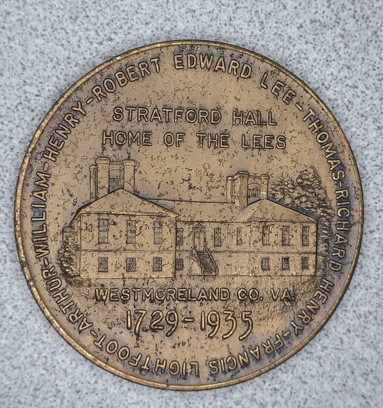 Rare 1935 Commemorative Coin Robert E Lee Stratford Hall Confederate ...