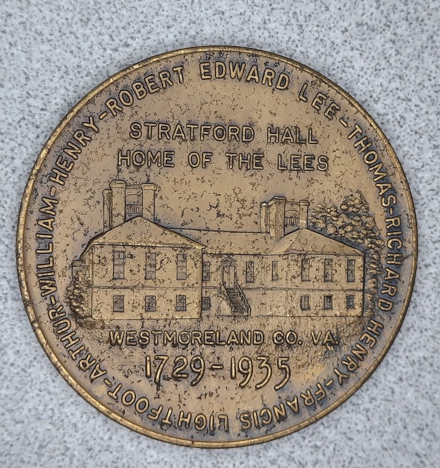 Rare 1935 Commemorative Coin Robert E Lee Stratford Hall Confederate ...