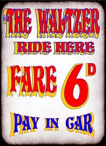 Waltzer Funfare Carnival Vintage Style Sign Waltzer Sign Vintage ...