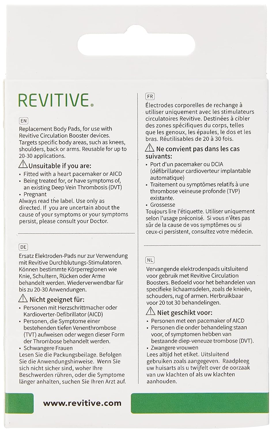 REVITIVE Electrode Body Pads 5060217490303 | eBay
