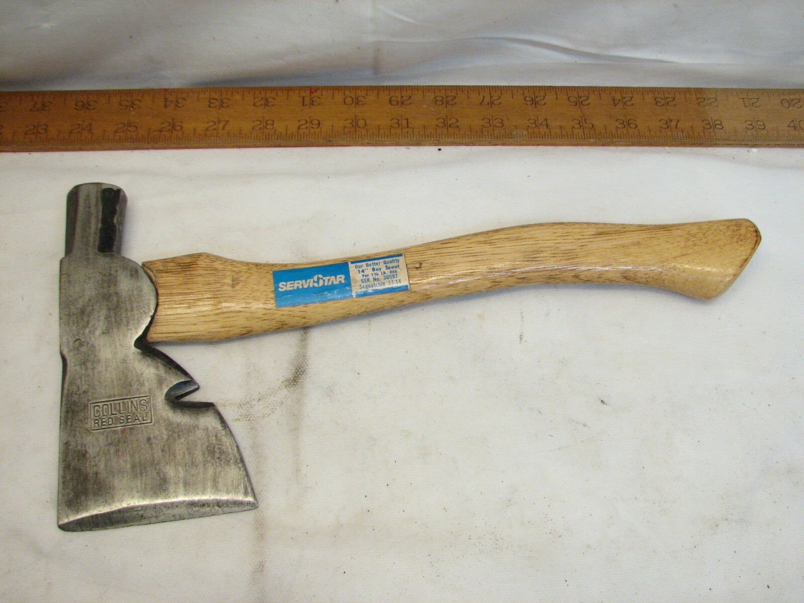 Vintage Collins Red Seal Hatchet Camping Axe Hammer Wood Tool Boy Scout ...