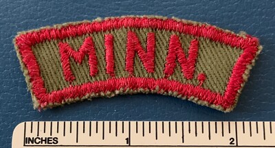 Vintage MINNESOTA Boy Scout Khaki & Red State Strip PATCH KRS MN Minn ...