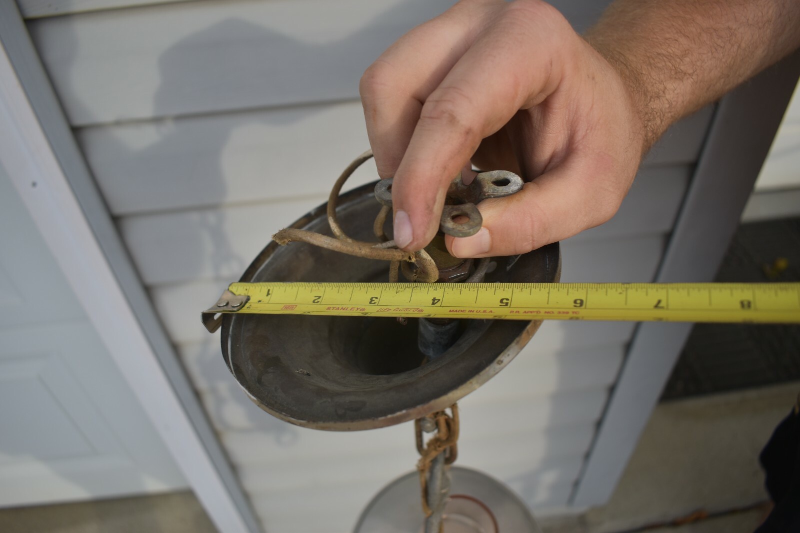 Antique Vintage HARP SHAPED Hanging Lamp Light Lantern Fixture w SHADE ...