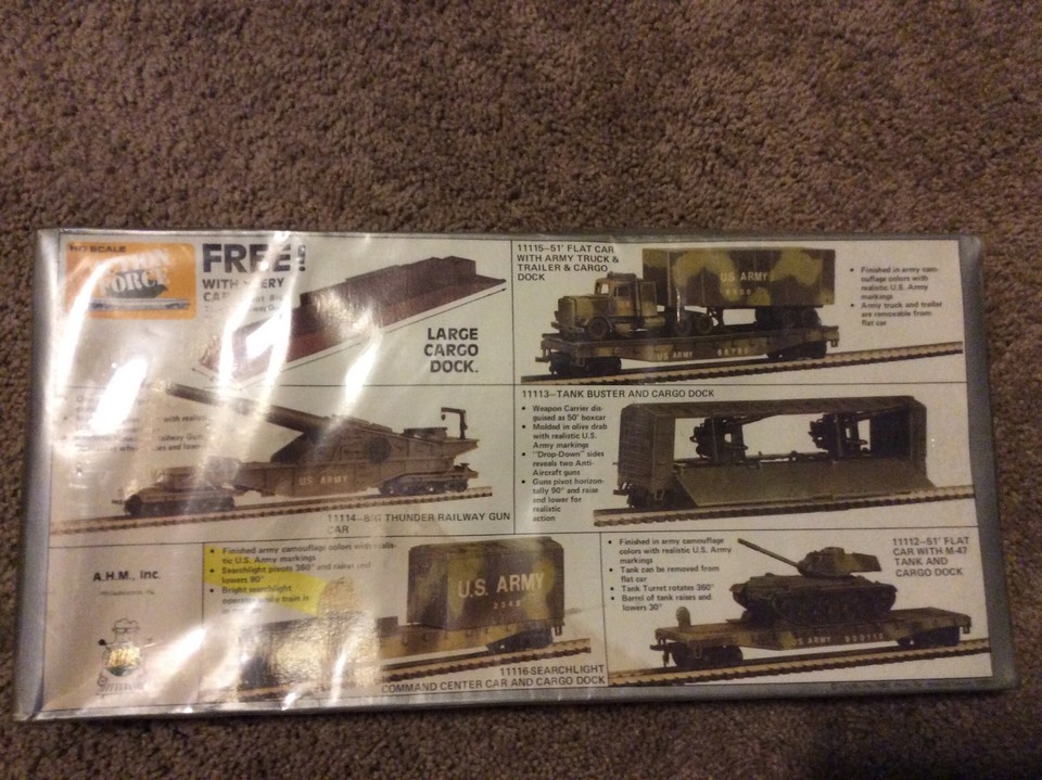 AHM M-47 Tank Complete With 51 Ft Flat Car Model Train # 11112 | eBay