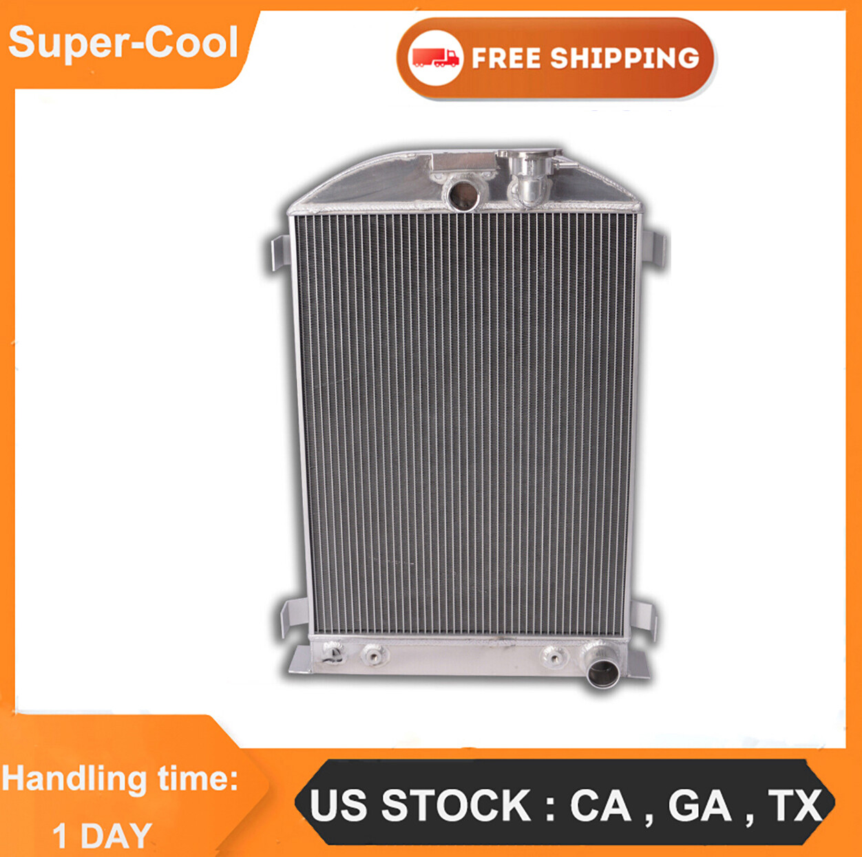 28" Inch High Radiator for 1935-1936 Ford CHEVY-V8-Engine Swap w/Cooler ...