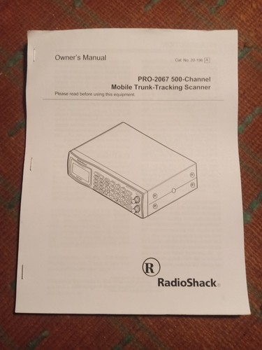 RADIO Shack pro -2067 LARGE PRINT EDITION users Manual 55 Pages Double ...