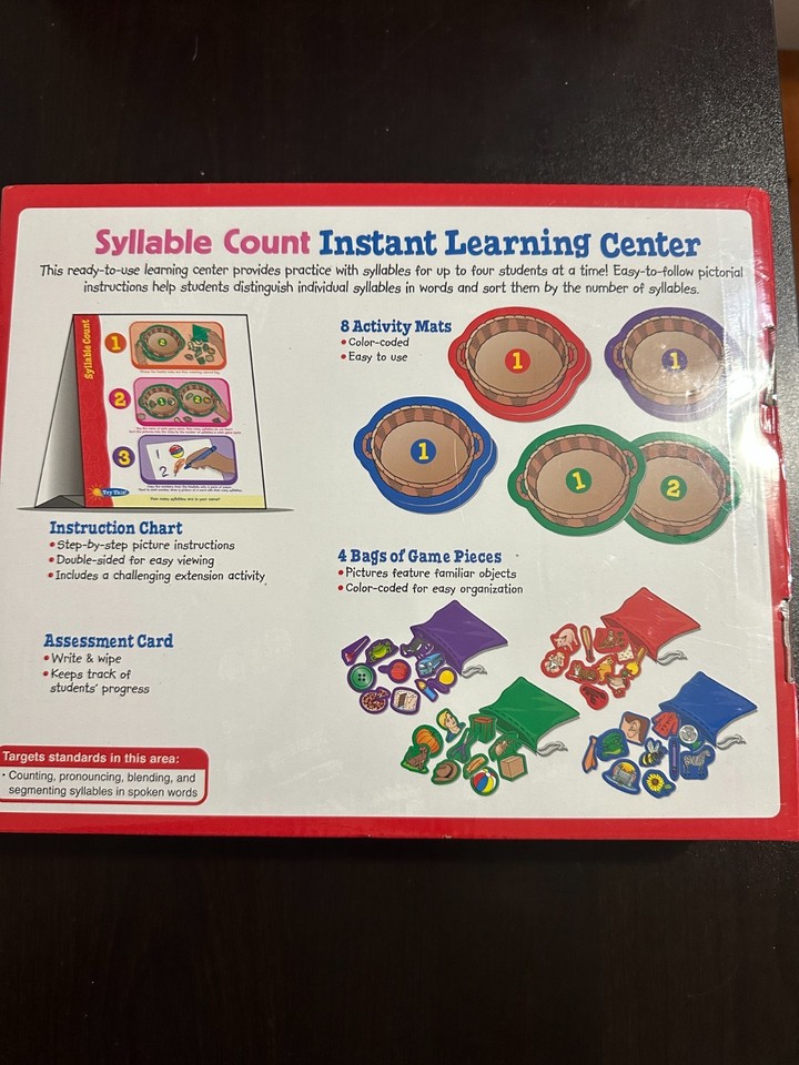 Lakeshore Syllable Count Instant Learning Center EE181 New Sealed K-1 ...