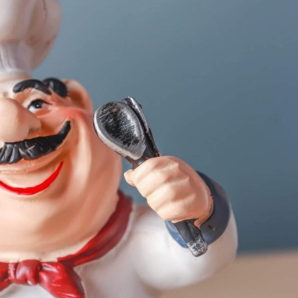 Resin Chef Figurines, Fat Chef Ornament Statue Italian Chef Kitchen ...