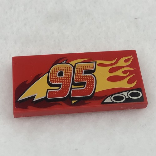 LEGO 87079pb0422L Red Tile 2 x 4 W/ Lightning, Exhaust Pipes, Centered ...