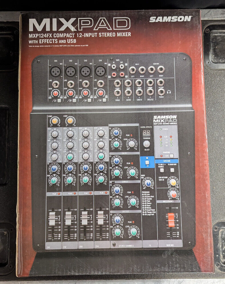 Samson Mixpad MXP124FX Compact 12-Input Stereo Mixer with Effects and ...