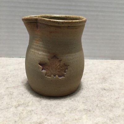 Small Maple Leaf Pottery Container with Pour Spout 4" Tall - Stamped on ...