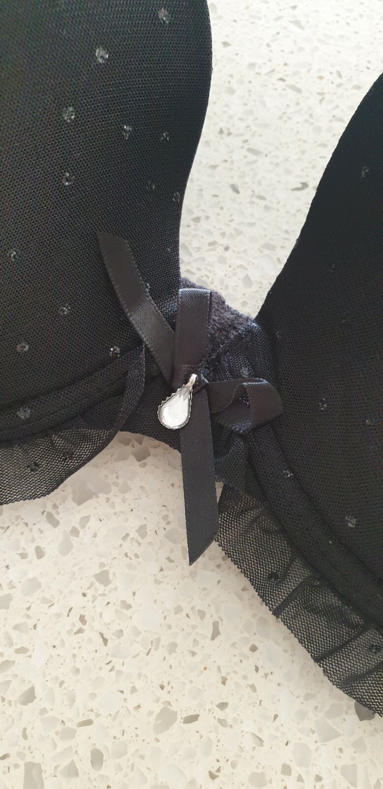 Odille Glamour Black Sparkle Bra 10DD With Matching Briefs Brand New ...