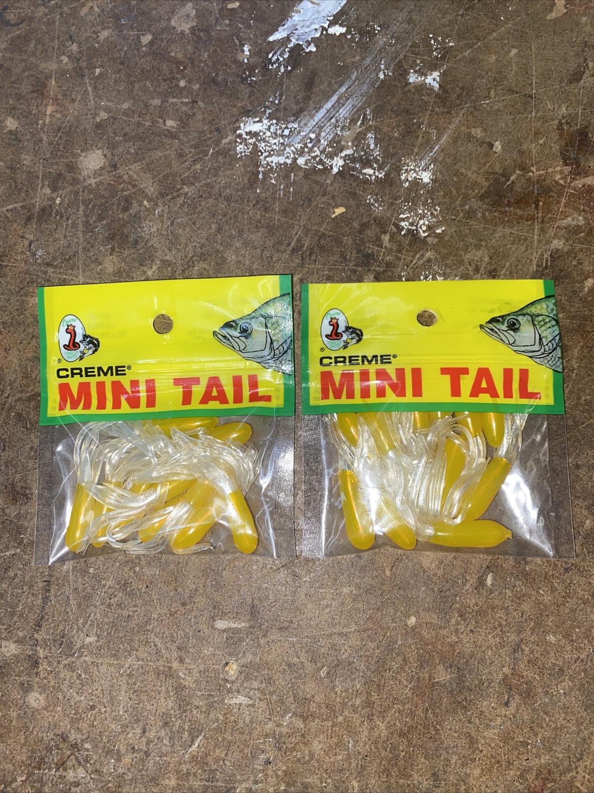 Creme 1.5 Mini Tail Soft Tube Crappie Panfish Fishing Lure 2 Yellow ...
