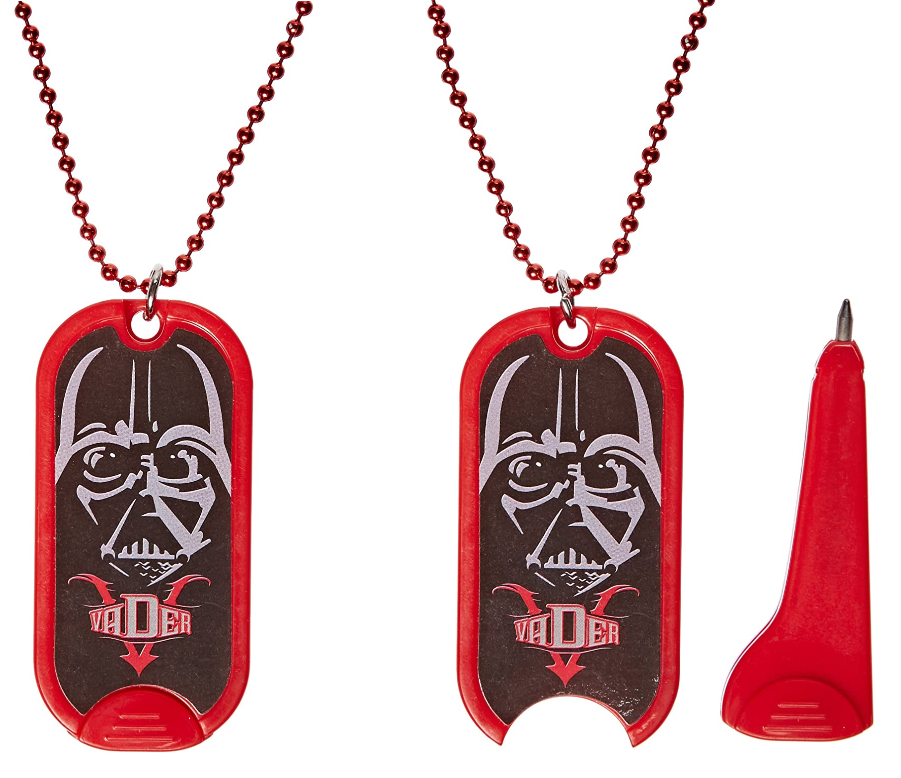 Star Wars Anakin Skywalker Darth Vader Mini Pen Dog Tag Chain Necklace ...
