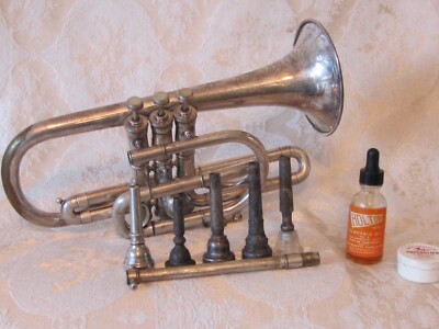Antique J.W. York & Sons Silver Cornet Trumpet Grand Rapids, MI ...