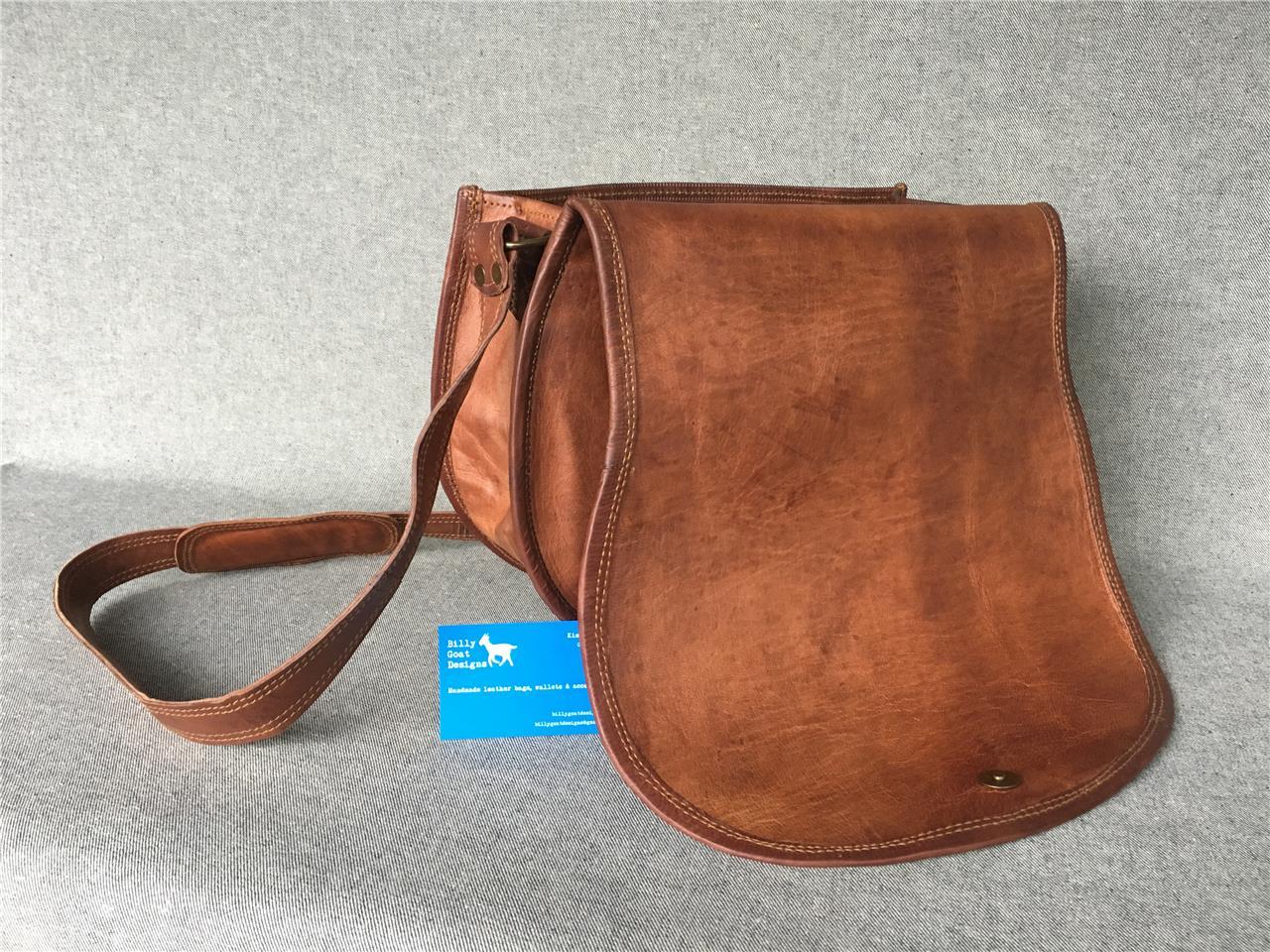 Handmade Goat Leather Handbag Moon Shoulder Bag SBF YKK zip Billy Goat ...