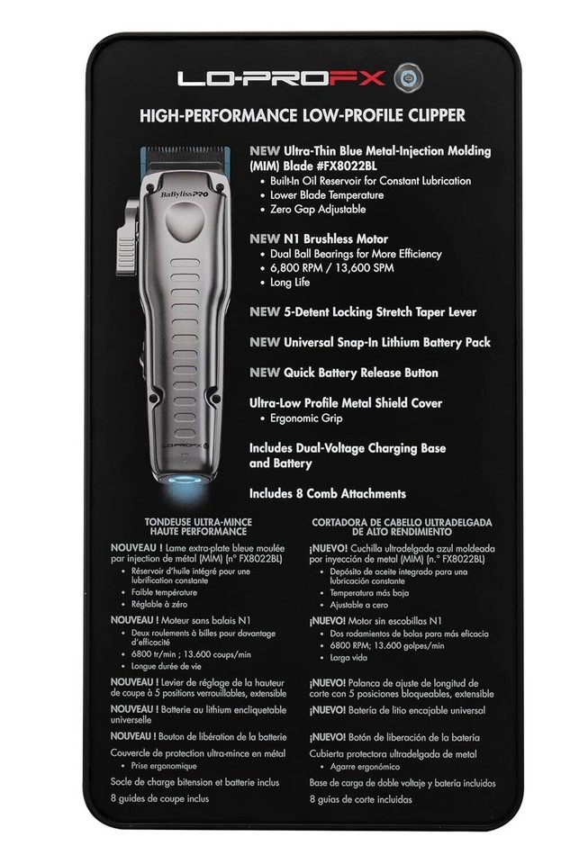 BaByliss PRO FX ONE LO PRO FX High Performance Clipper & Trimmer Set ...