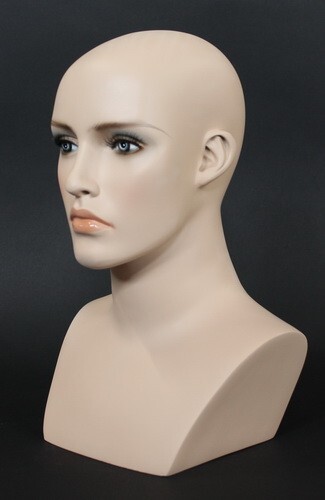New! 15 in H Skin tone Female Head Mannequin Bust Form Display ...