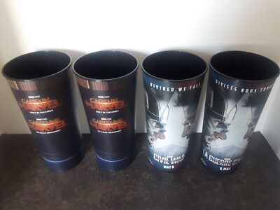 2 Captain America Civil War 2 Captain Marvel 44 OZ Cineplex Cup W Lid ...