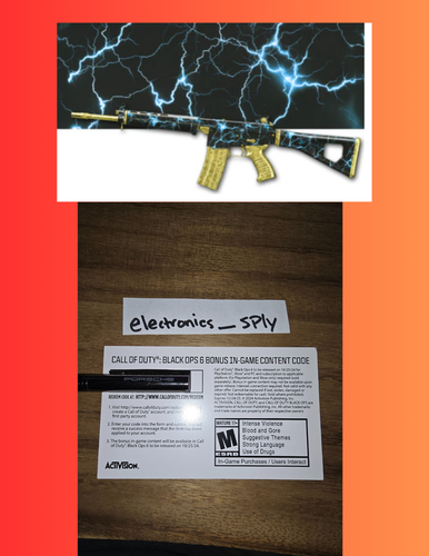 Call of Duty Black Ops 6 Gold Lightning Weapon Camo Virtual Gaming Item ...