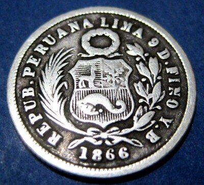 Peru 1866 Lima 9 D Silver Coin – Republic – Fino J.F. | eBay