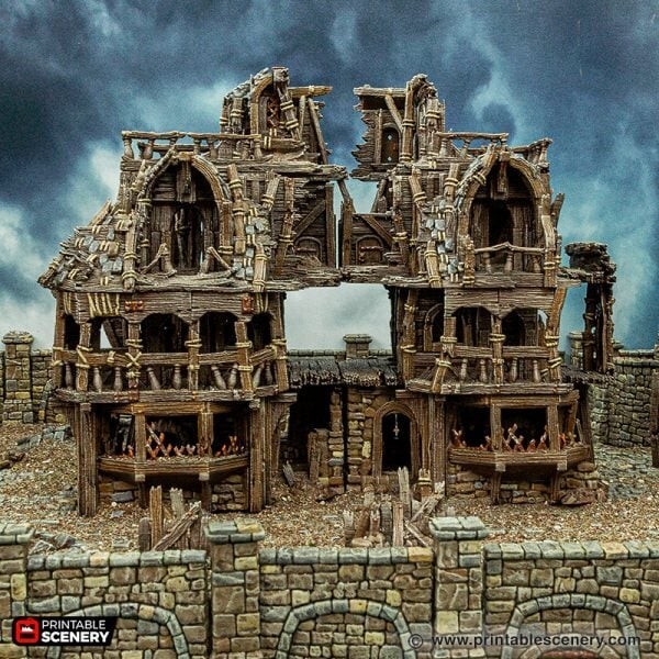 Ruined City Inn FDM 3D Printed Tabletop Miniature Terrain Miniatures ...