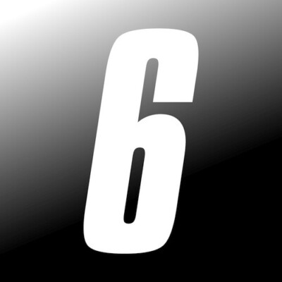 4 inch tall White Race Number 6 racing numbers decals motocross road ...