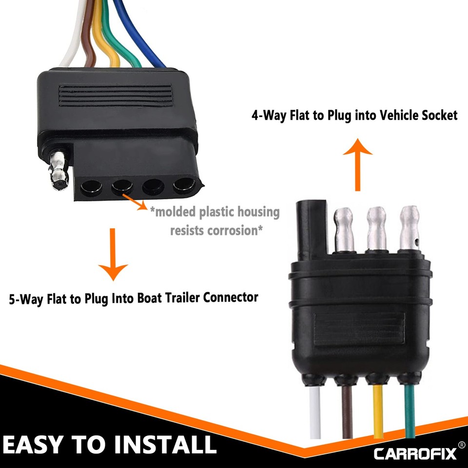 4 to 5 Pin Trailer Wiring Converter Universal Connector for Truck ...