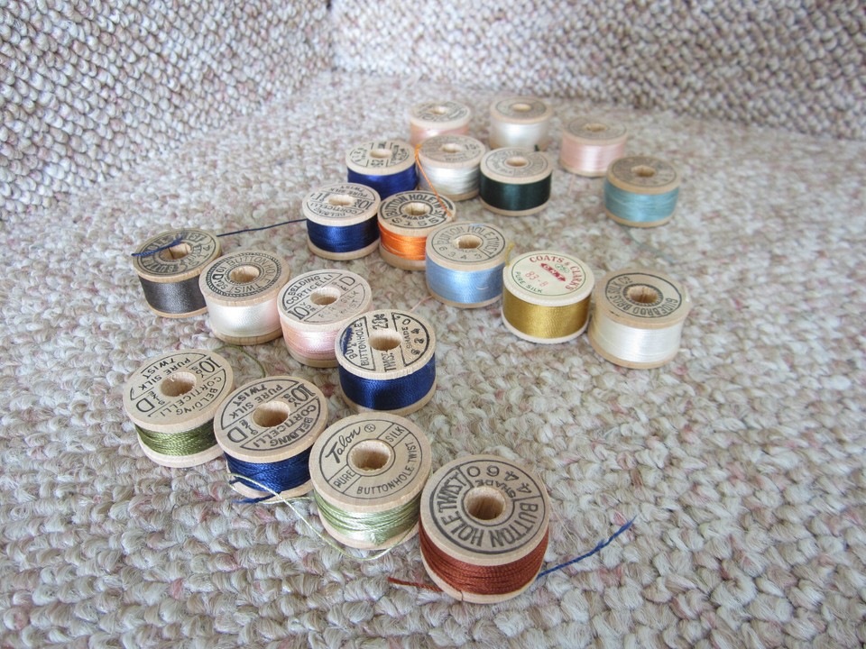 Wood Spool SILK THREAD Buttonhole Twist Belding Corticelli, Talon ...