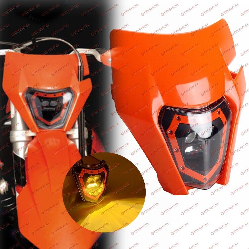 MX Enduro Supermoto LED Headlight Low+High+DRL For KTM 250 300 350 450 ...