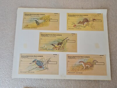 RARE 5 x 2003 Natwest Pictorial Animal Series Collectors Cheques | eBay UK