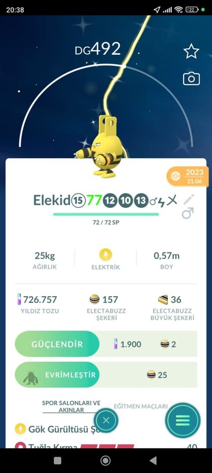 Shiny Elekid ( Wearing Spark Accessory ) Pokemon Trade Go | eBay