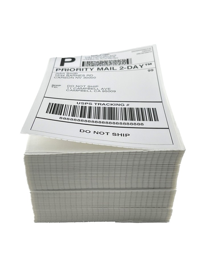 4000 Fanfold 4x6 Direct Thermal Labels Shipping / Barcode Labels Zebra ...