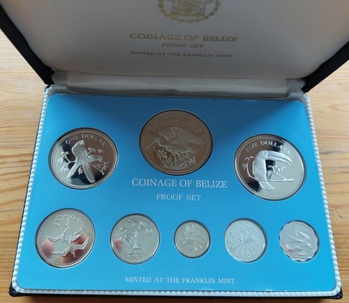 BELIZE PROOF 8 DIF COINS SET 0.01 - 10$ 1981 YEAR KM#65 SPOONBILL BOX ...