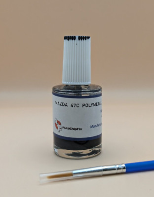 For Mazda Code 47C Polymetal Grey Touch Up Paint + Free Fine Tip Brush ...