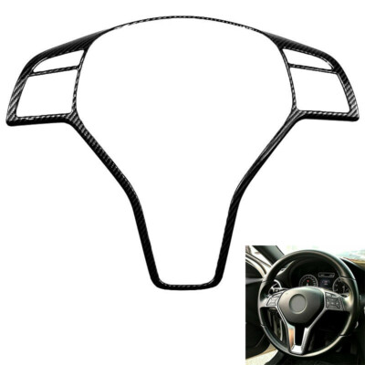 Carbon Fiber Look Regular Steering Wheel Trim Cover For 13-14 C117 ...