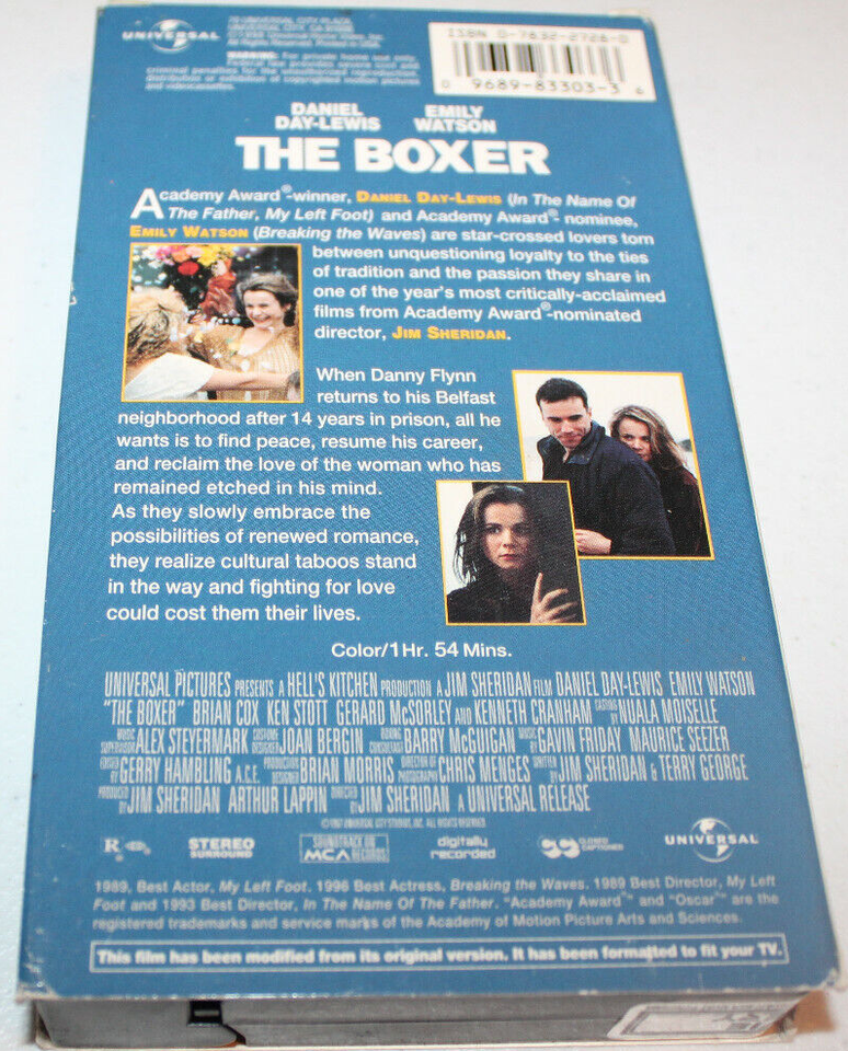 The Boxer (VHS 1998) Daniel Day-Lewis, Emily Watson, Belfast ...